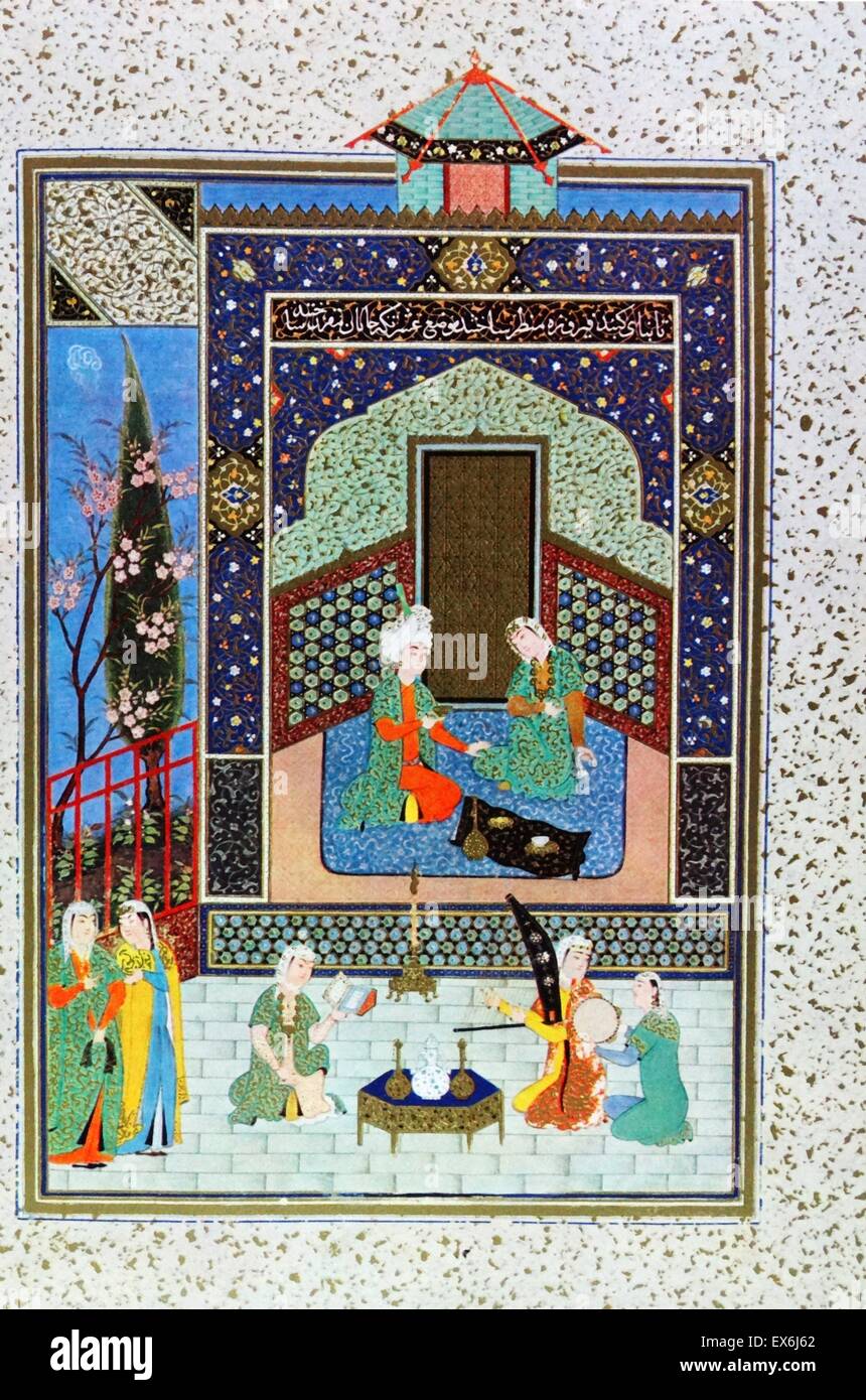 Colour illustration from 'The illuminated manuscript Khamsa of Nizami ...