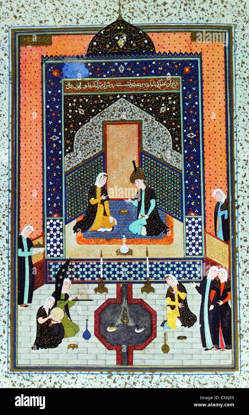 Colour illustration from 'The illuminated manuscript Khamsa of Nizami ...