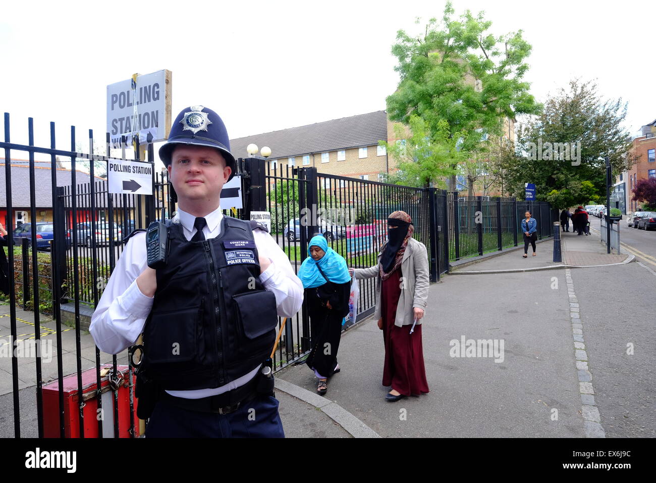 Police are present at polling stations in the London borough of Tower ...