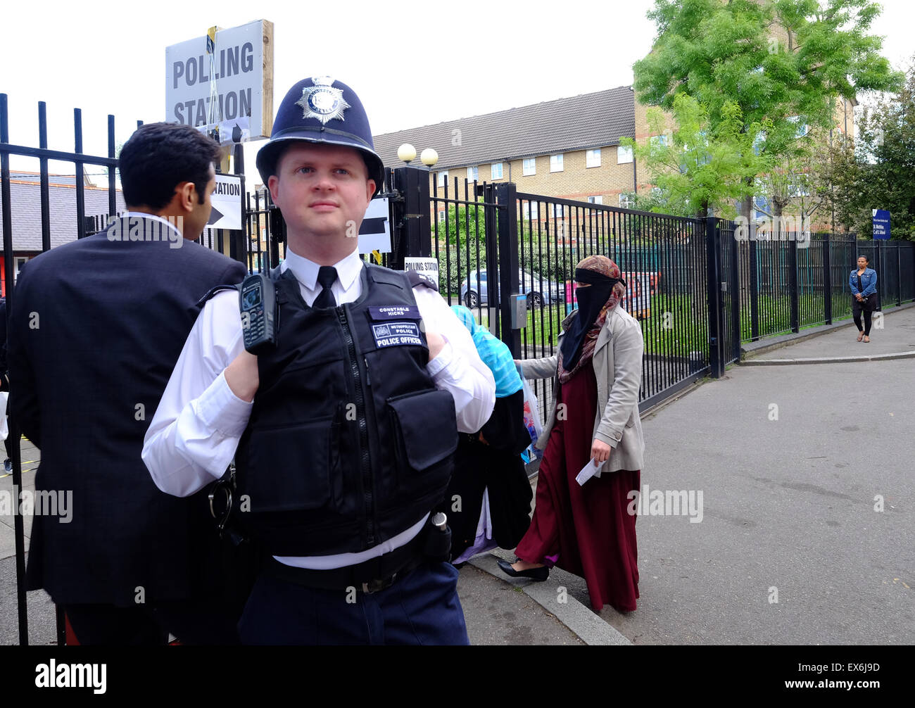 Police are present at polling stations in the London borough of Tower ...