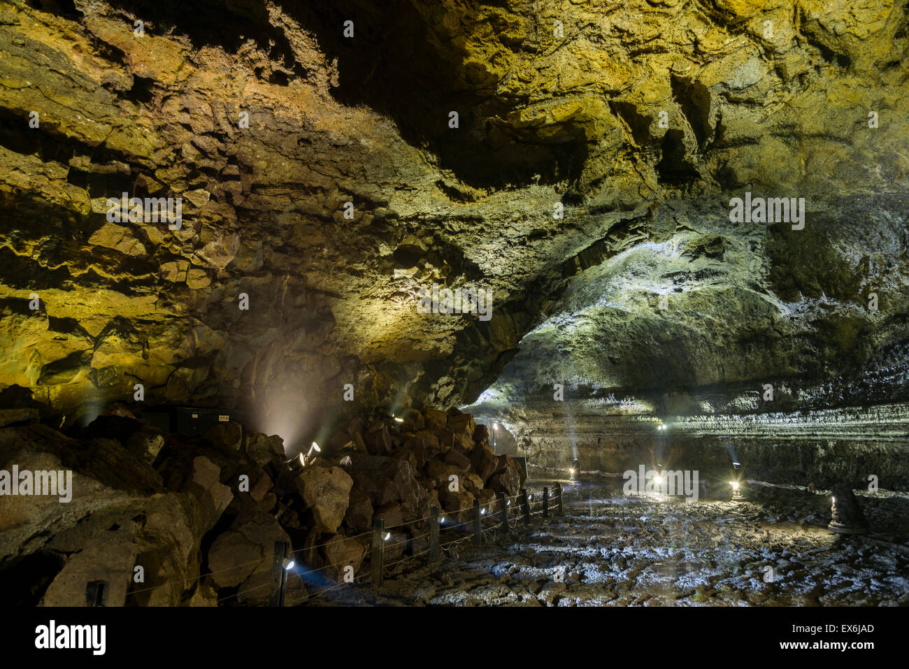Manjanggul cave in Jeju island, Korea. Manjanggul is one of the finest ...