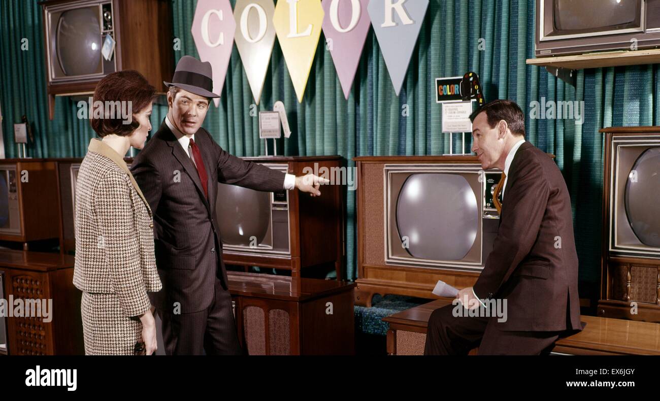 Early television shop selling colour (Colour) sets in the USA 1960's ...