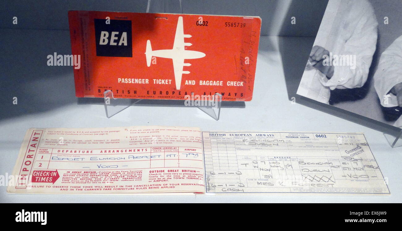 aircraft flight passenger tickets from 1958 Stock Photo - Alamy