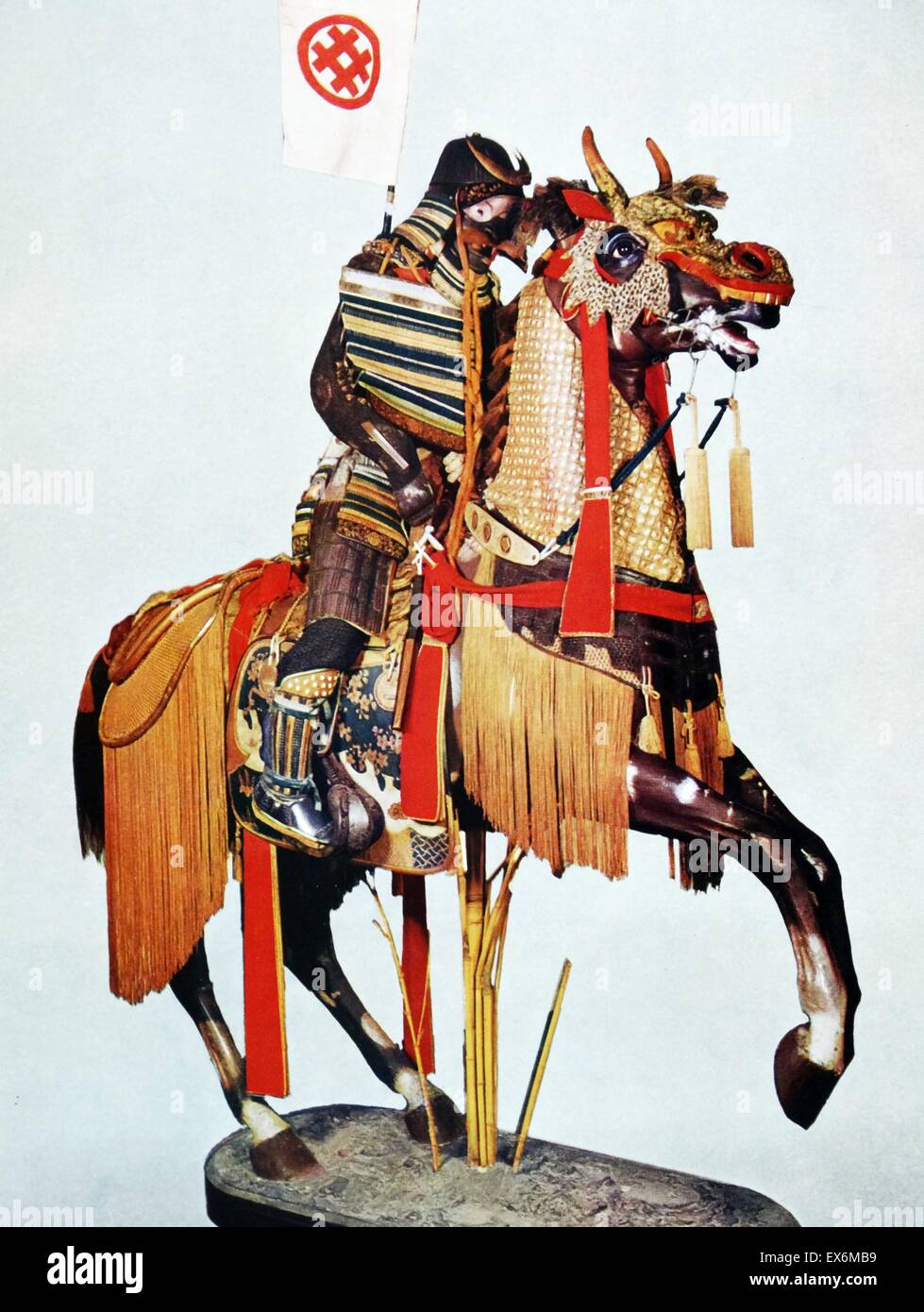 Model of a Japanese Samurai Warrior in full armour on horseback. Dated ...