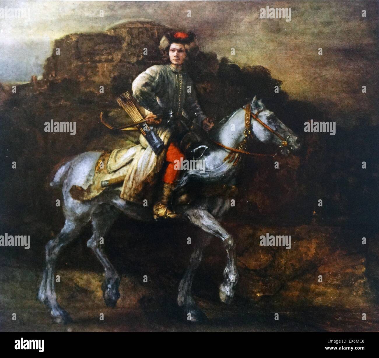 Rembrandt Harmenszoon van Rijn's painting titled 'The Polish Rider ...