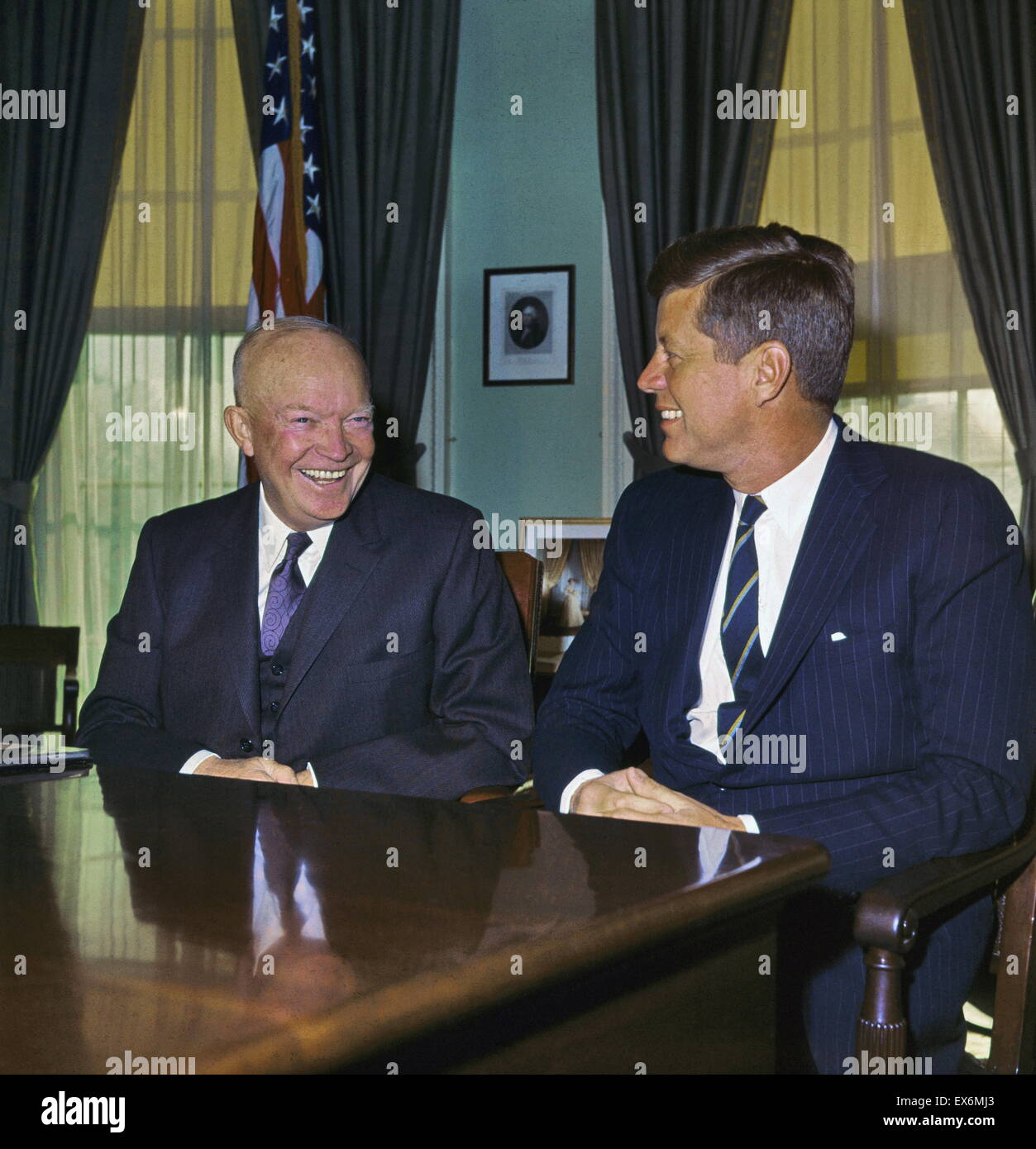Photograph of Ex US President Dwight D. Eisenhower and US President ...