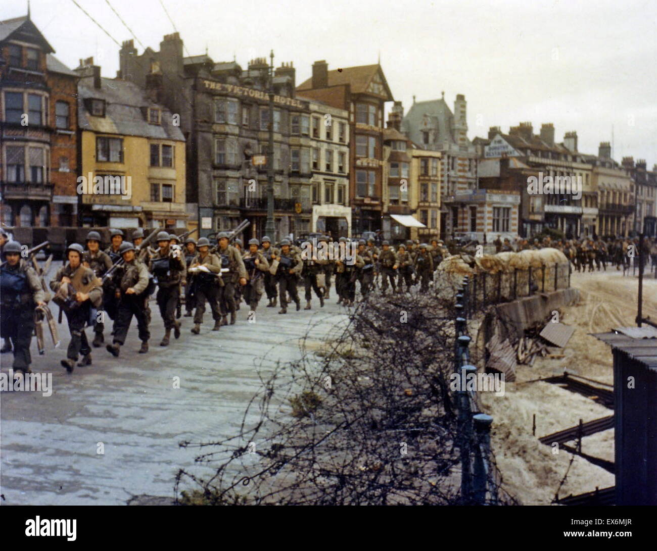 US troops ready to board landing ships at Weymouth, England for the D ...