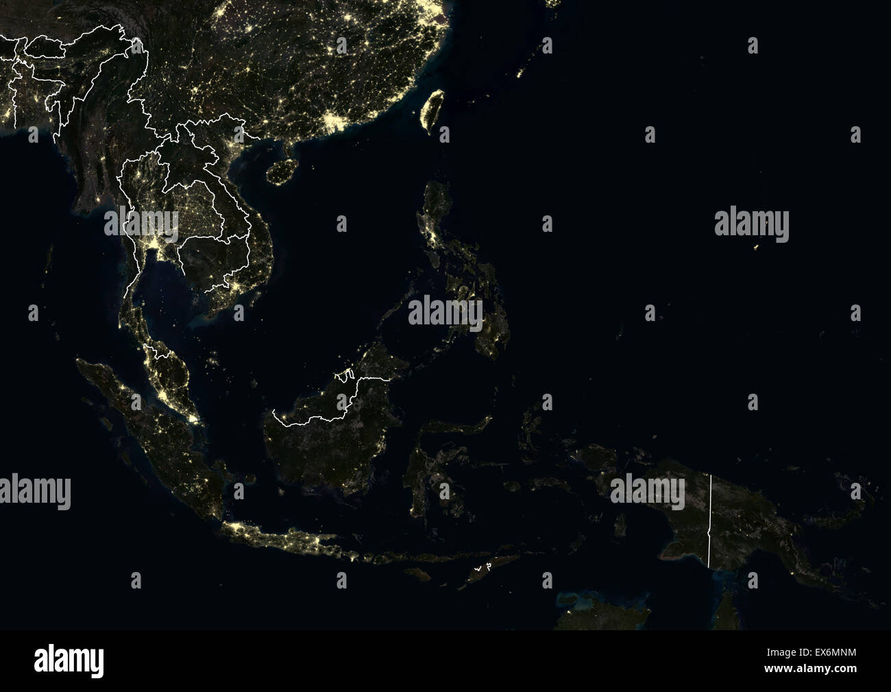 Satellite image night lights asia hi-res stock photography and images ...
