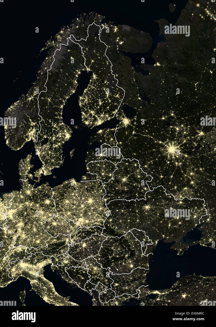 Europe light satellite view vertical hi-res stock photography and ...