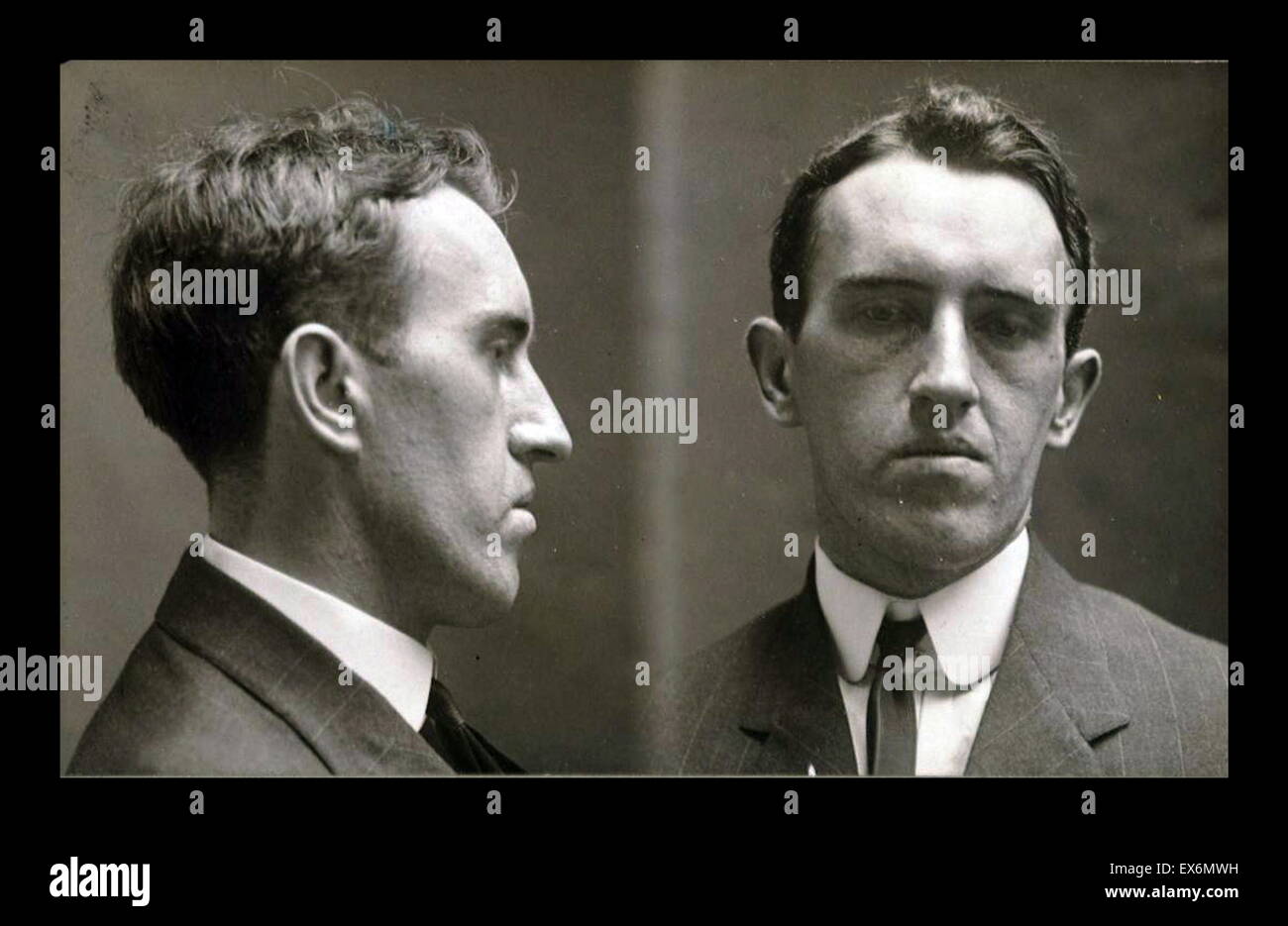 Bertillon card for Thomas Conway, arrested for larceny (portraits), May ...