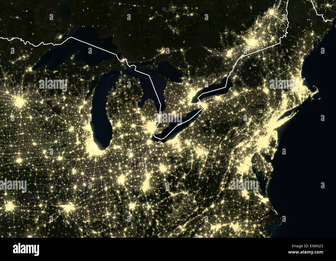Satellite Of Usa At Night