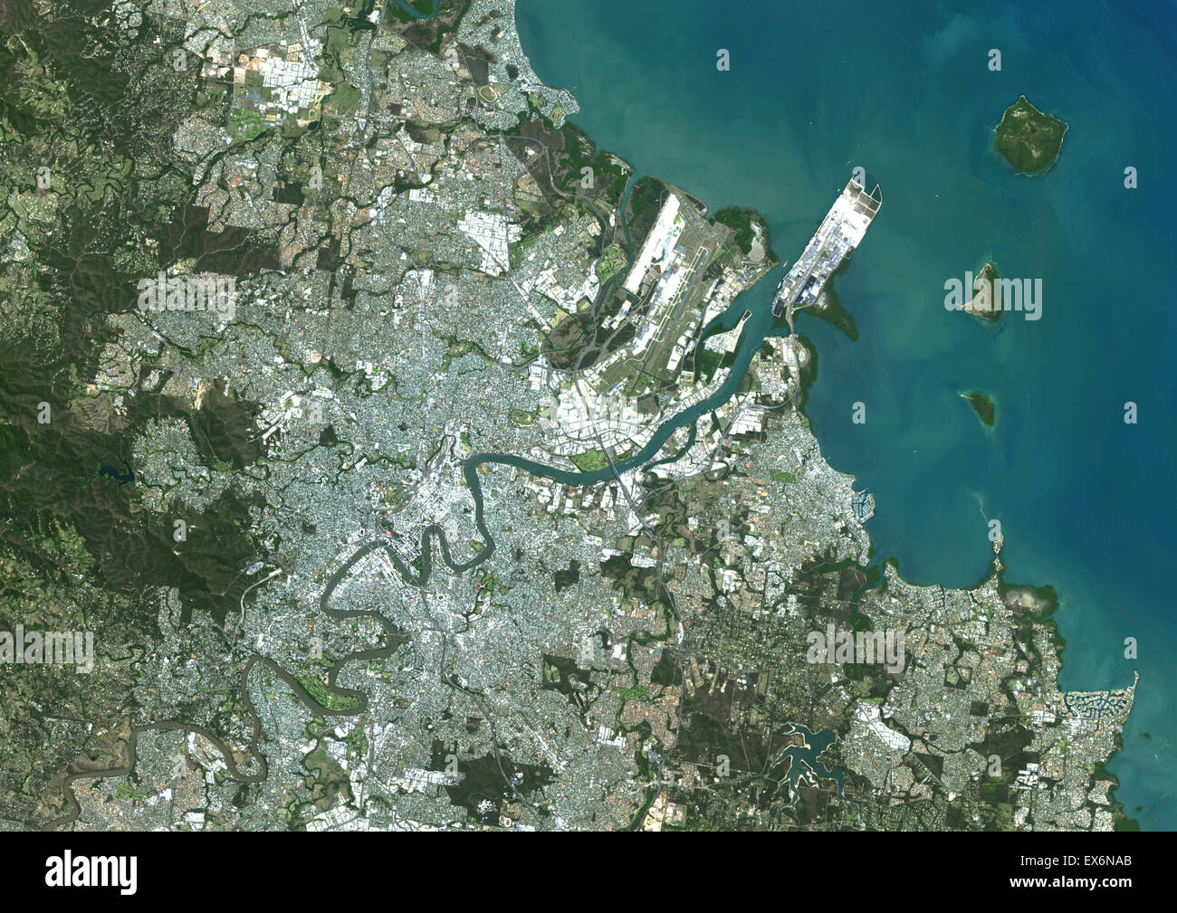 Colour satellite image brisbane australia hi-res stock photography and ...