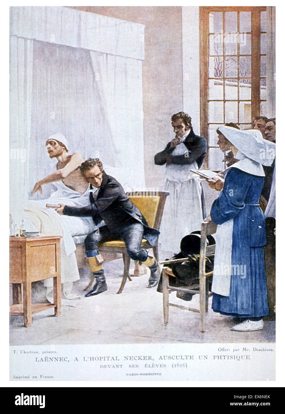 Laënnec, A L'Hopital Necker, Ausculte Un Phtisique by Théobald Chartran ...