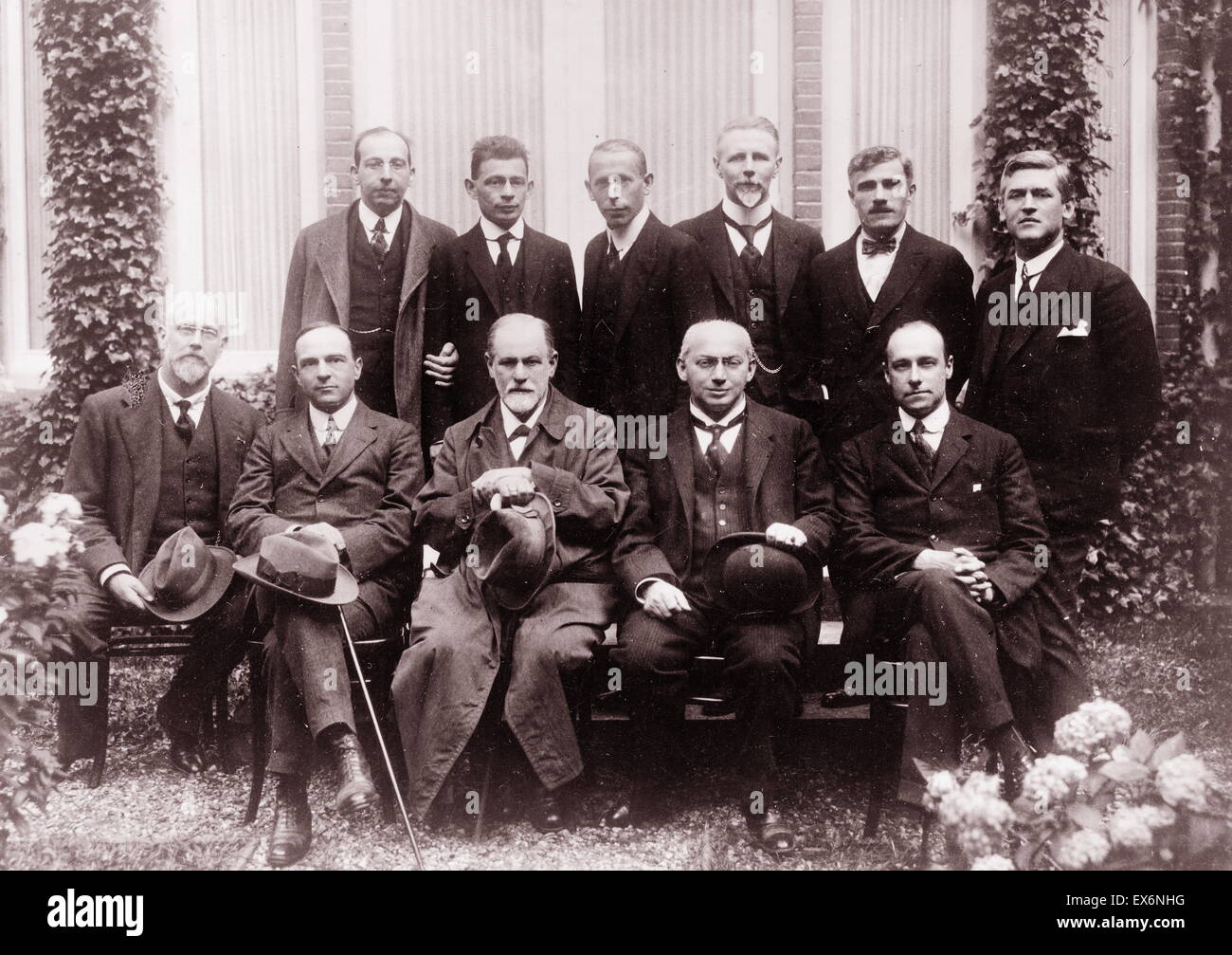 Sigmund Freud with colleagues at the Congress at the Hague. Freud ...