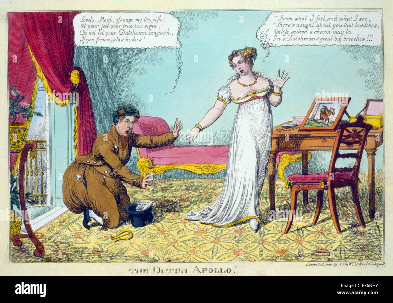 The Dutch Apollo!' Cartoon showing the Prince of Orange, dressed like a ...