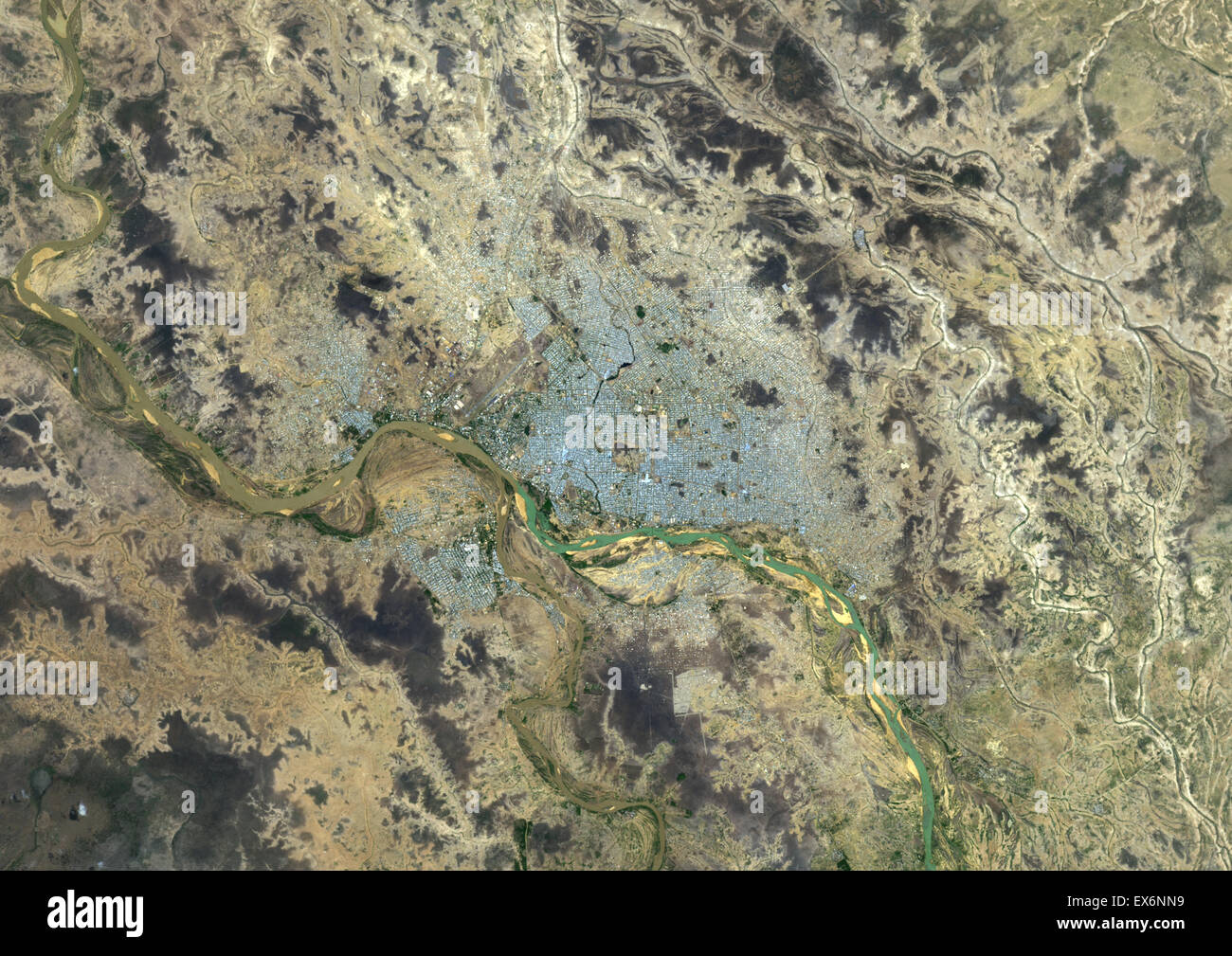 Colour satellite image ndjamena chad image taken hi-res stock ...