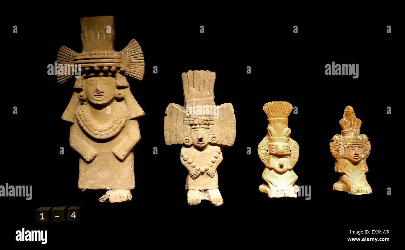 Stone figurines of Chalchiuhtlicue, Aztec Goddess of water, rivers ...