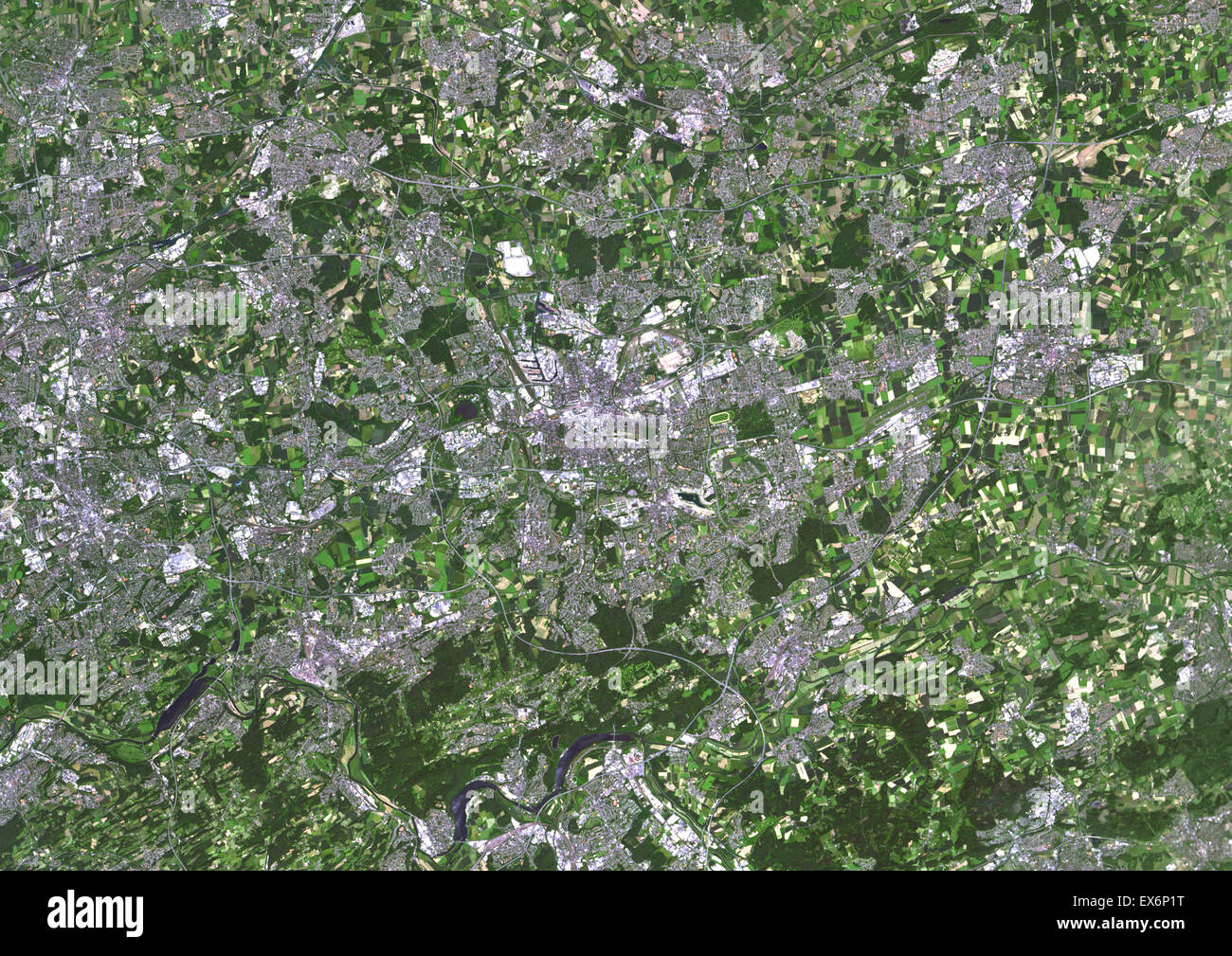 Colour satellite image dortmund germany image hi-res stock photography ...