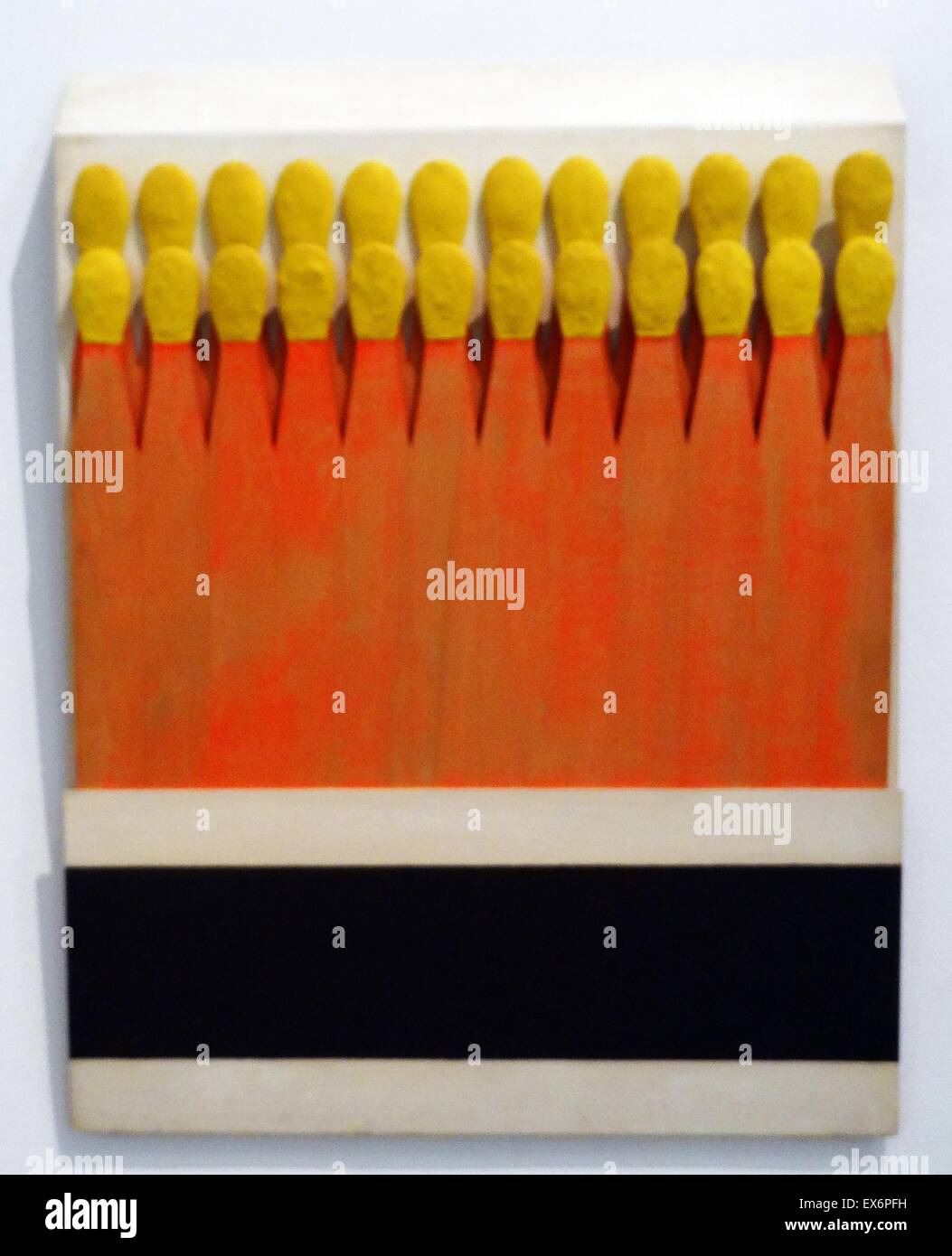 Sculpture titled 'Saffa' depicting a matchstick book, by Raymond Hains ...