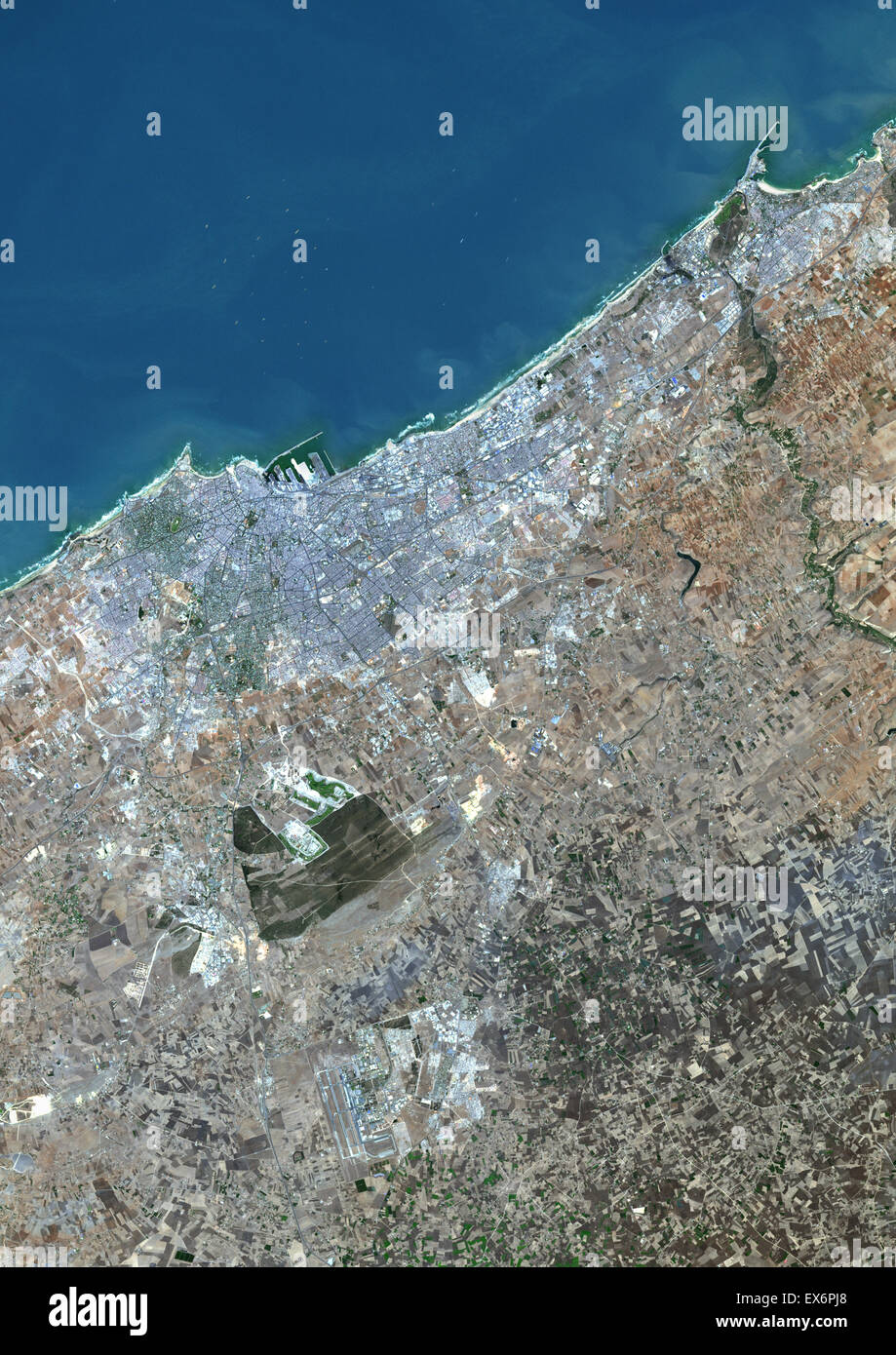 Colour satellite image of Casablanca, Morocco. Image taken on August 12 ...