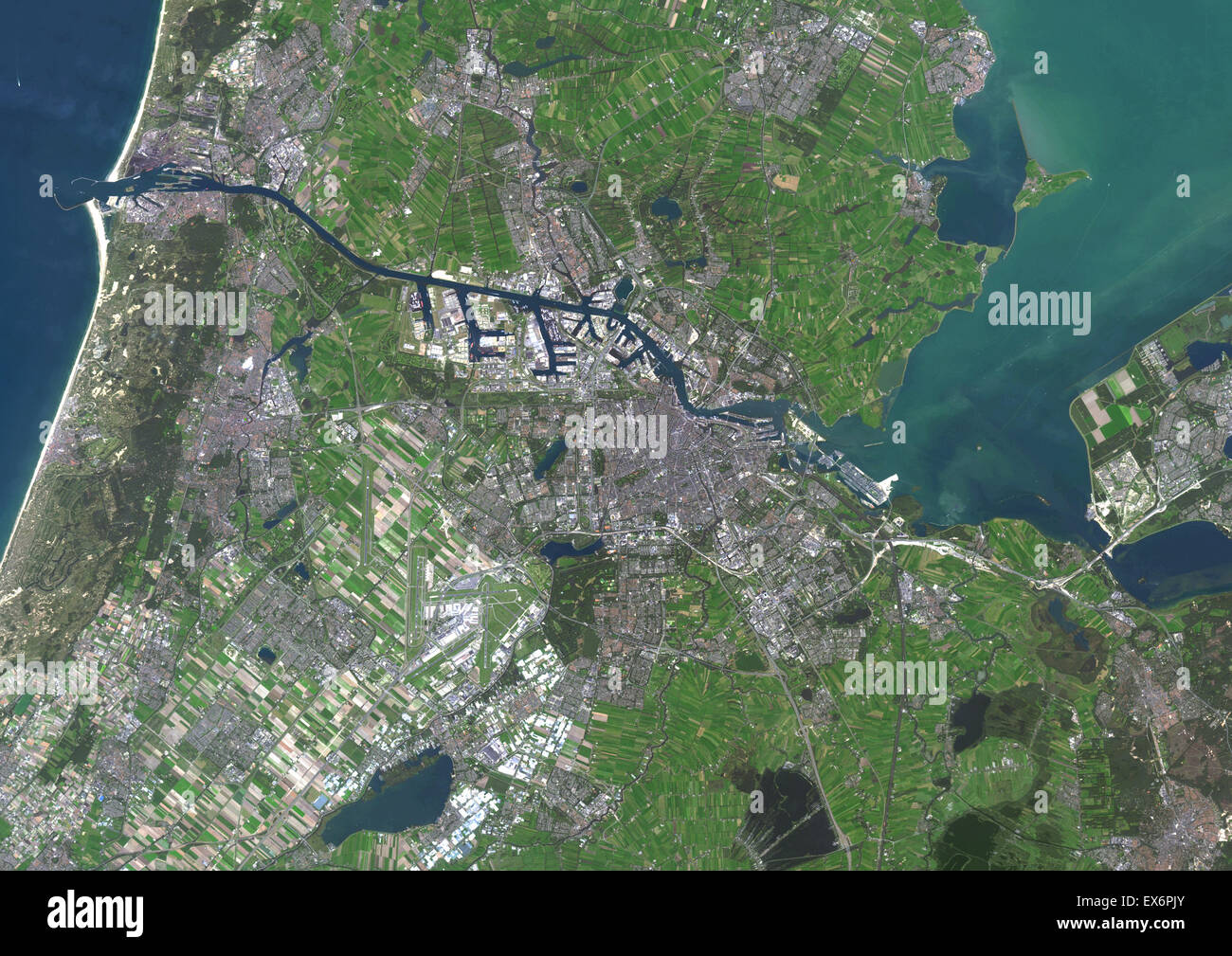 Polders netherlands satellite image High Resolution Stock Photography ...