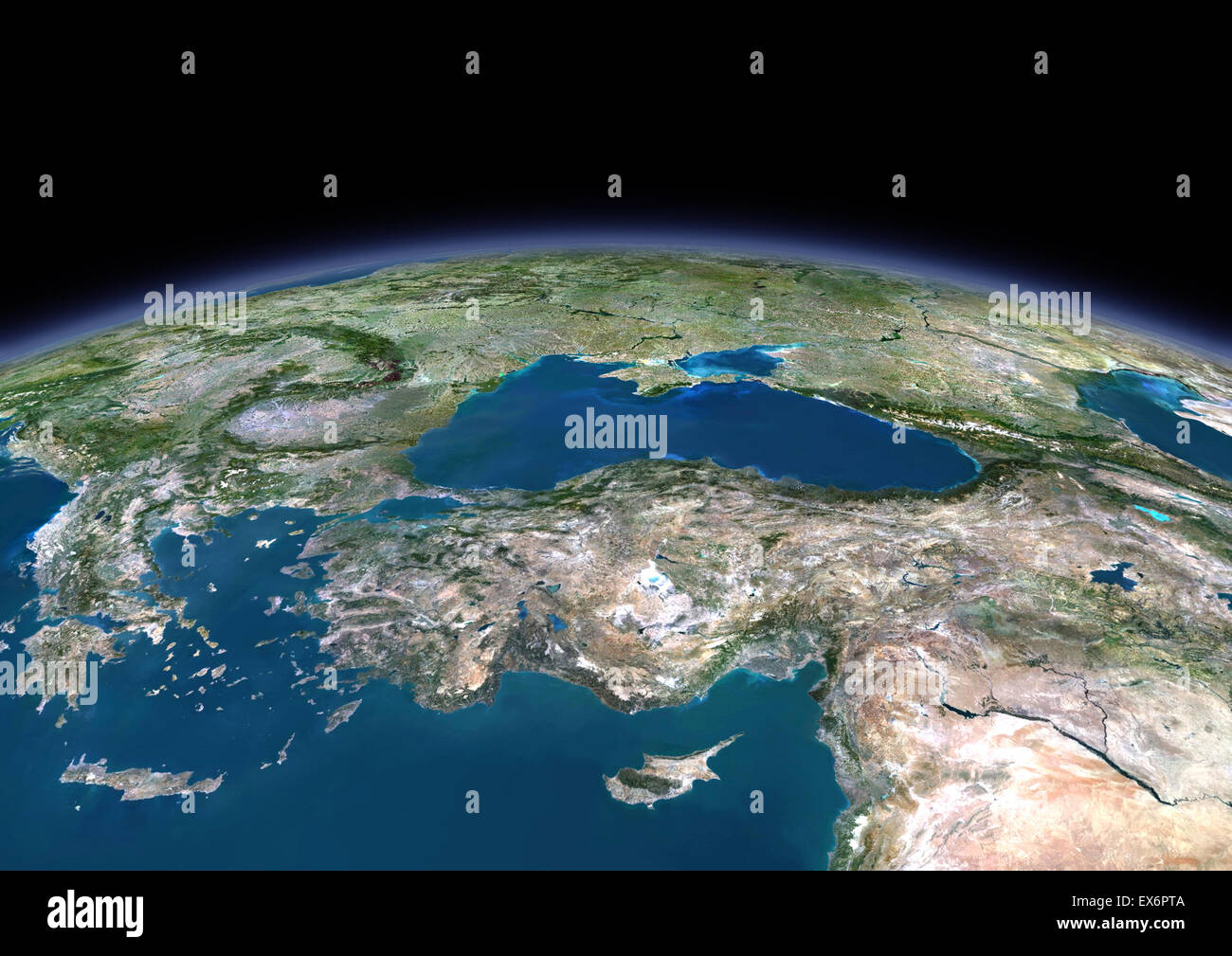 3d satellite image of turkey and the black sea hi-res stock photography ...