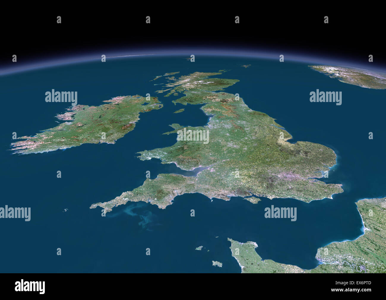 3d satellite image of uk and ireland hi-res stock photography and ...