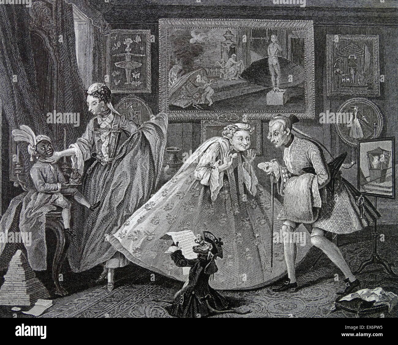 Engraving by British artist & engraver, William Hogarth 1697–1764 ...