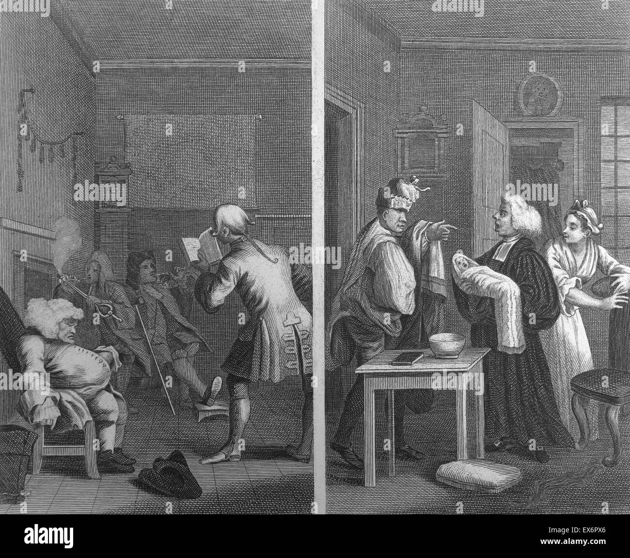 Engraving by British artist & engraver, William Hogarth 1697–1764 ...