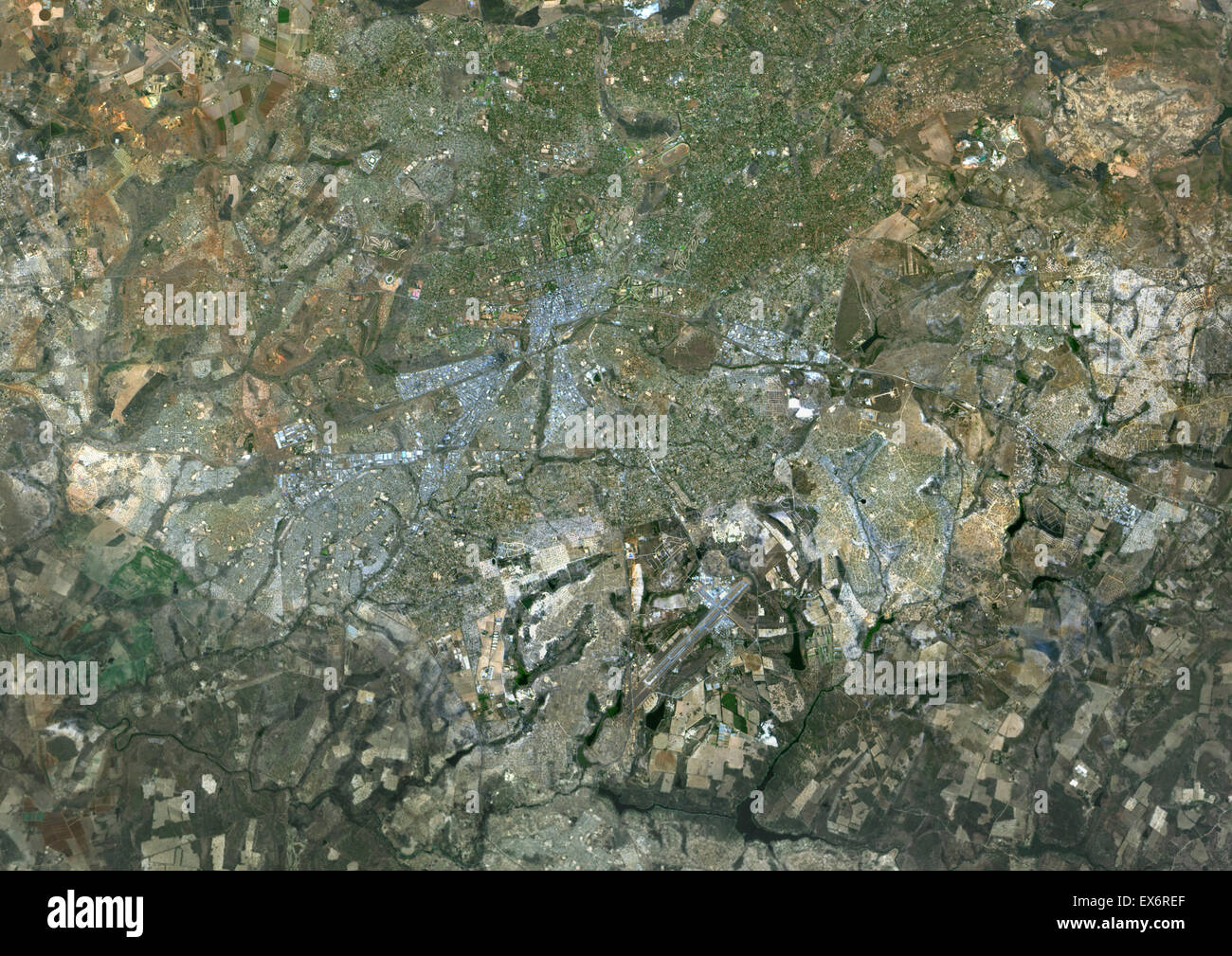 Colour satellite image of Harare, Zimbabwe. Image taken on August 28 ...
