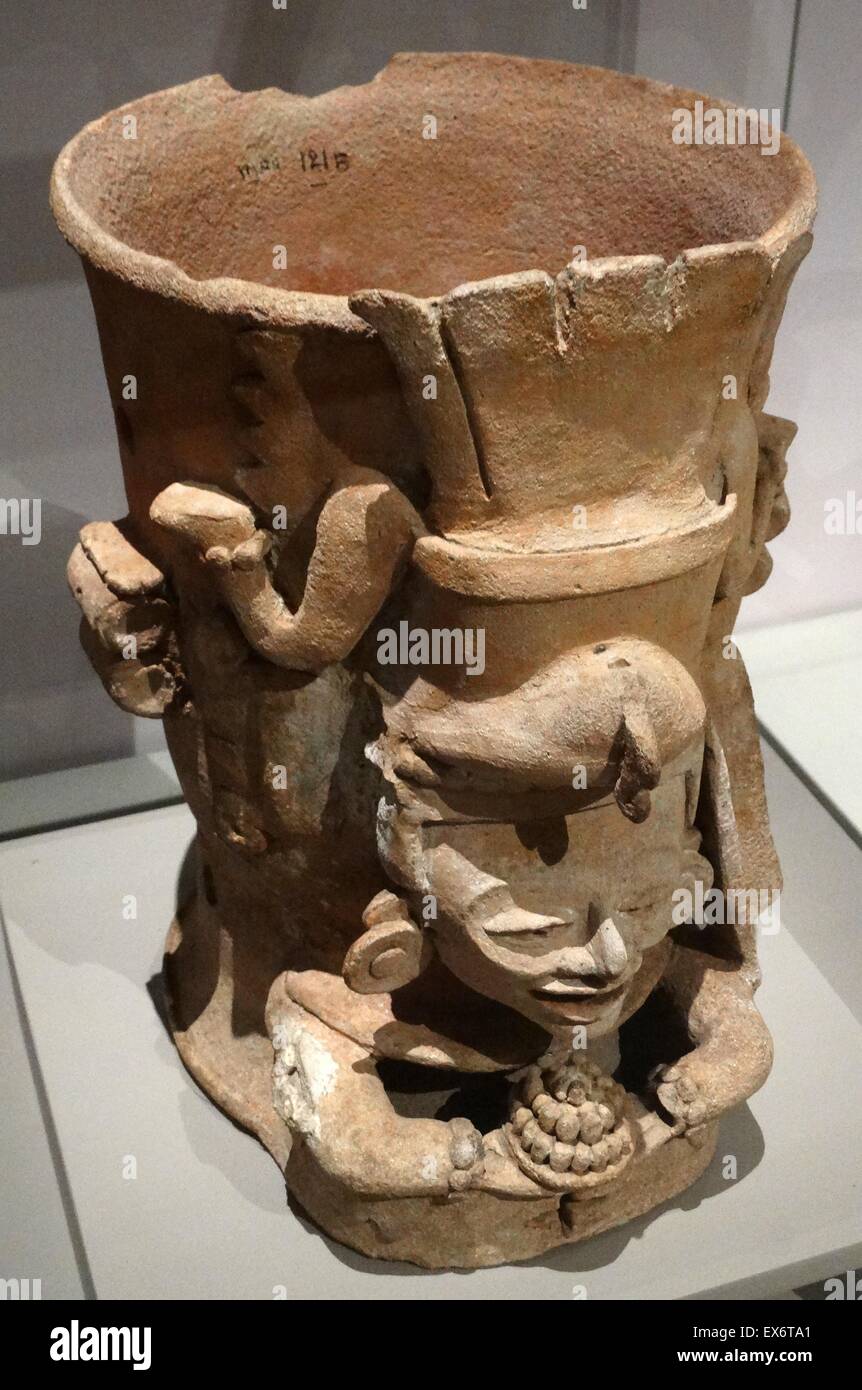 Mayan ceramic censer from Cozumel, Quintana Roo, Mexico. Post classic ...