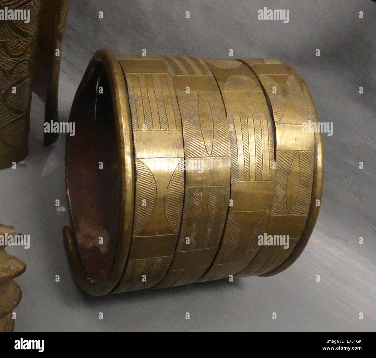 Leg cuff carved with symbols. From Gabon. Made from copper alloy Stock ...