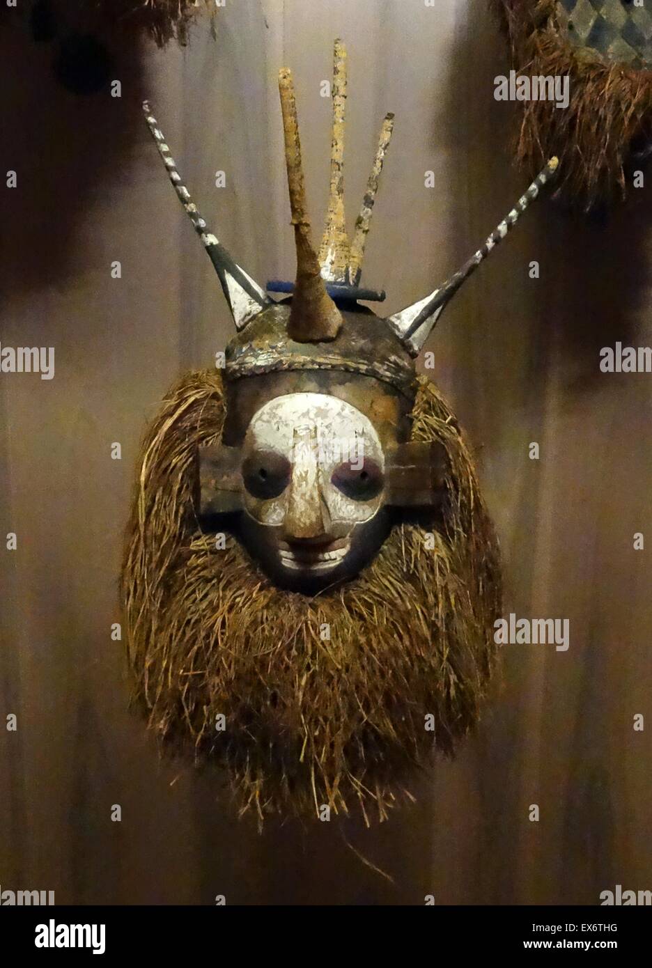 Mask worn by the circumcised. From the Congo. Made from wood, sticks ...