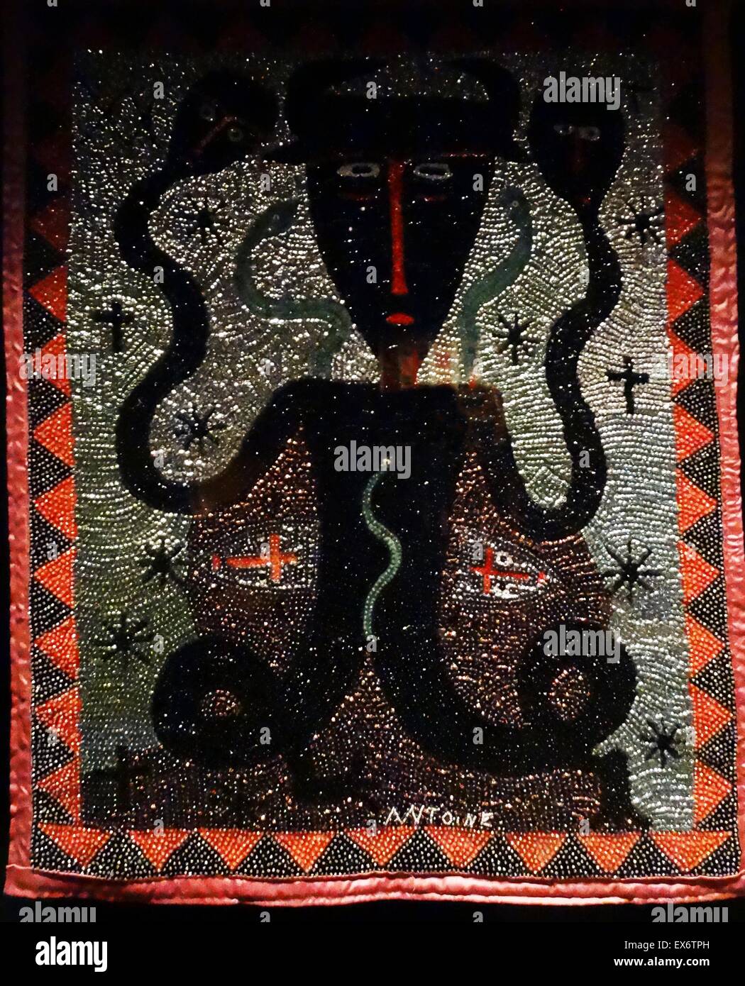 Ceremonial flag depicting the Bossou (a bull spirit). From Haiti Stock ...