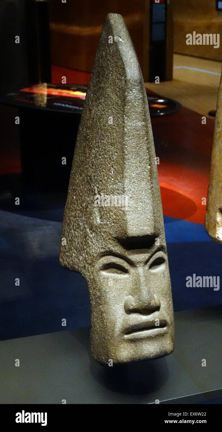 Ritual Axe carved in basalt rock; Mayan, Vera Cruz, Mexico. Gulf of ...