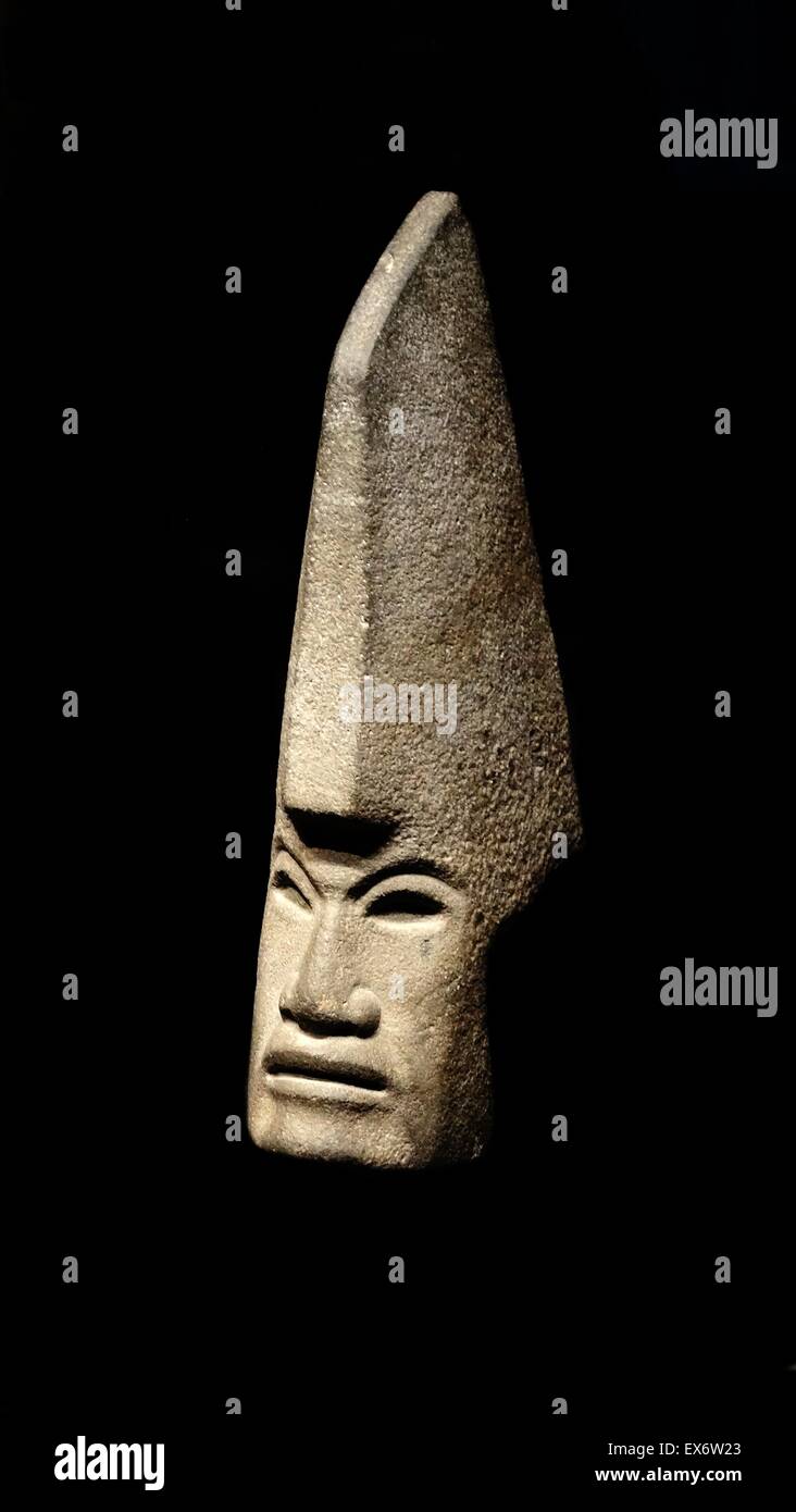 Ritual Axe carved in basalt rock; Mayan, Vera Cruz, Mexico. Gulf of ...