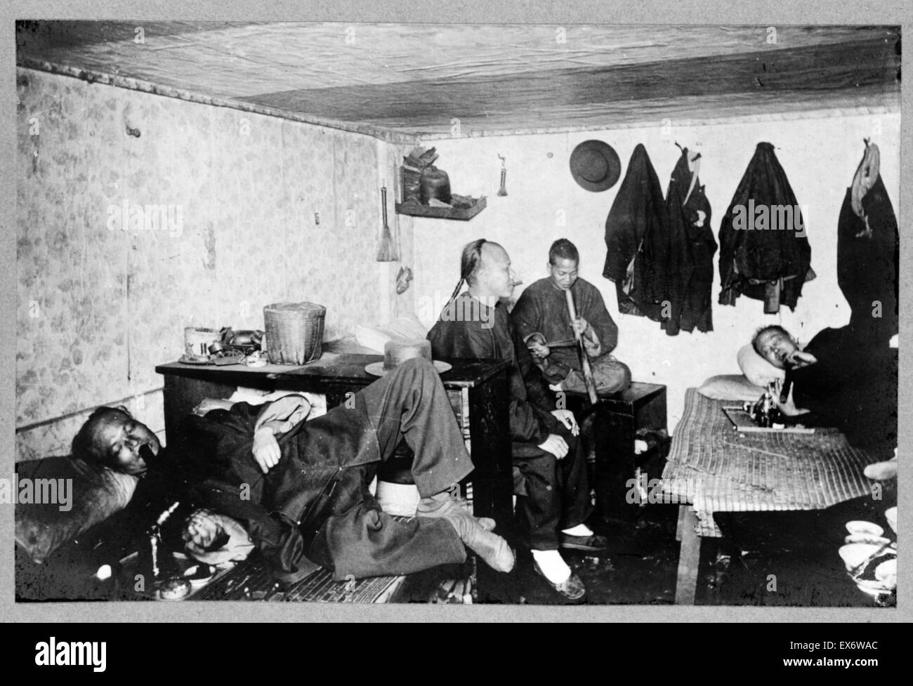Interior of Chinese lodging house (opium den); San Francisco ...