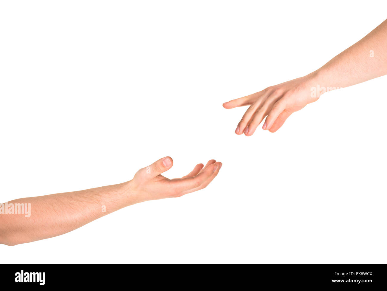 Helping hand composition isolated Stock Photo - Alamy