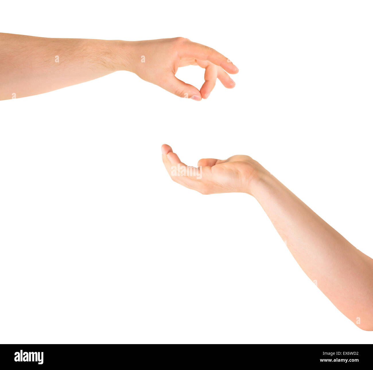 Begging for help hand gesture isolated Stock Photo - Alamy