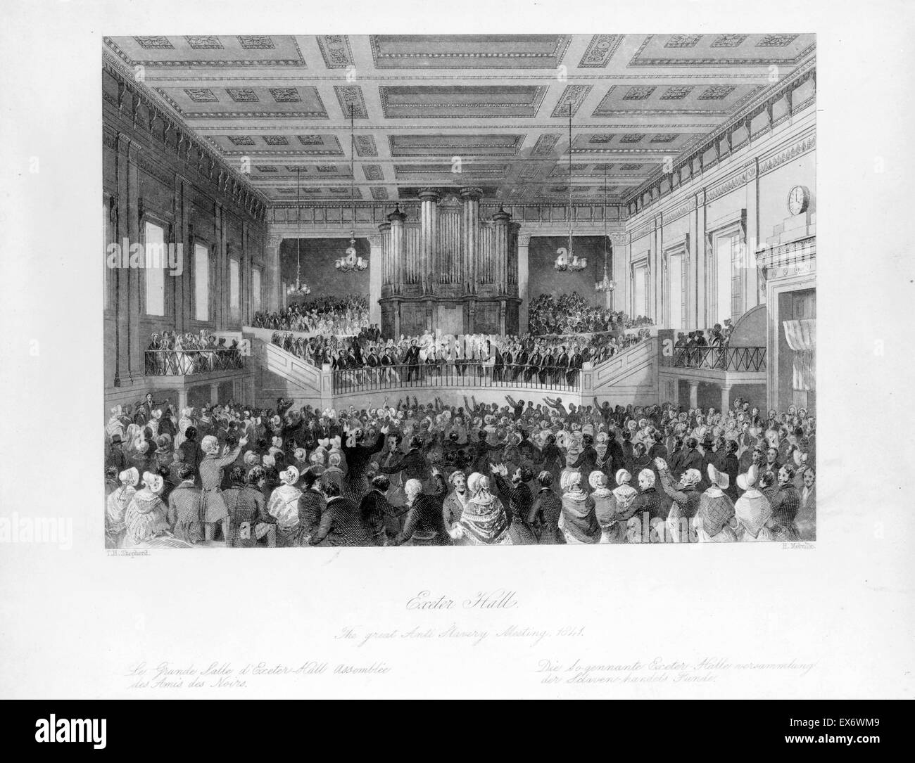 Exeter Hall, the great anti-slavery meeting, 1841 by Henry Melville ...