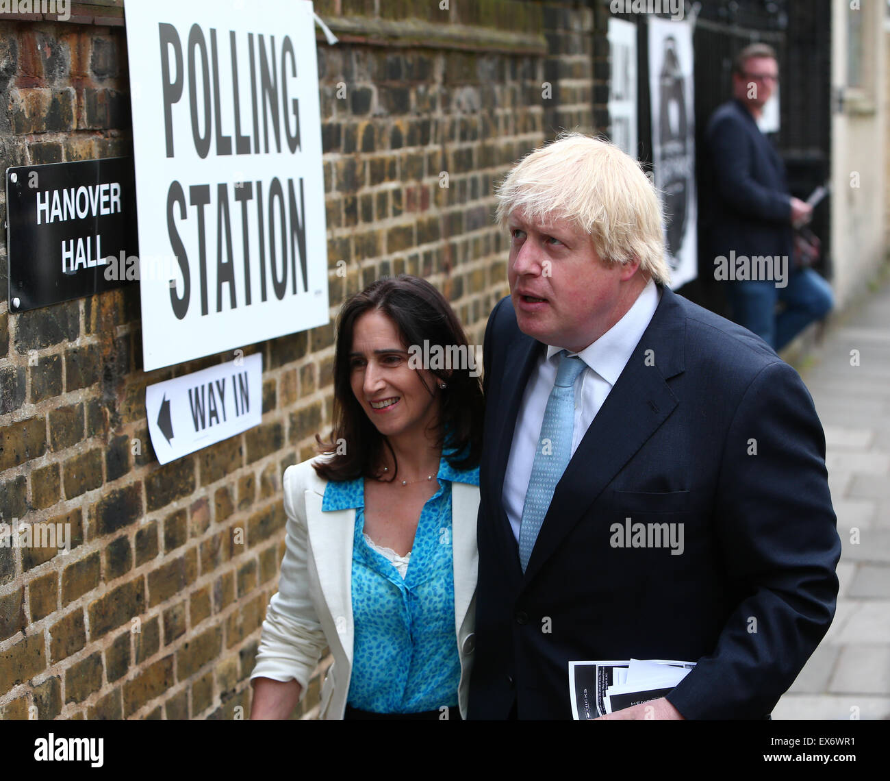 Boris Johnson and his wife Marina Wheeler attend a local school to cast ...