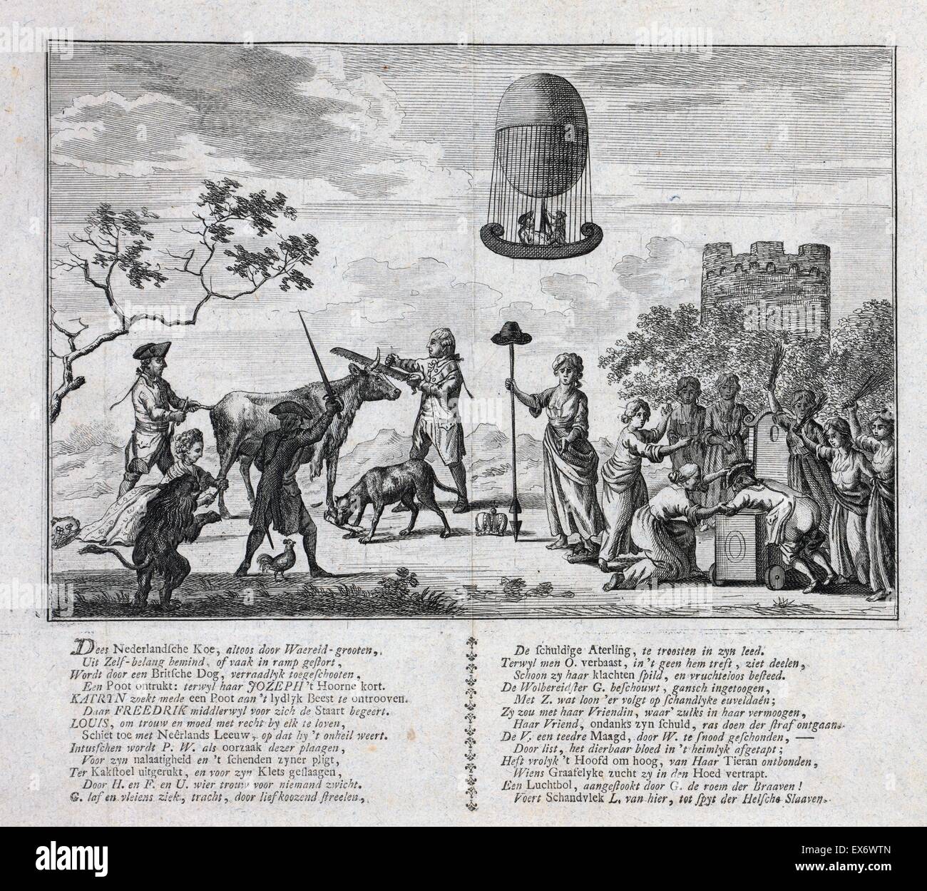 Dutch political cartoon about the partitioning of the Netherlands shows ...