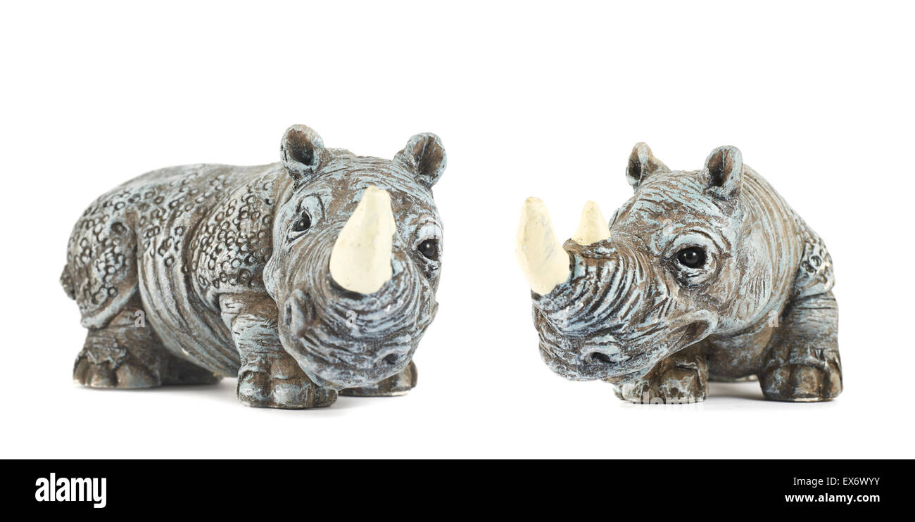 Rhinoceros rhino sculpture isolated Stock Photo - Alamy