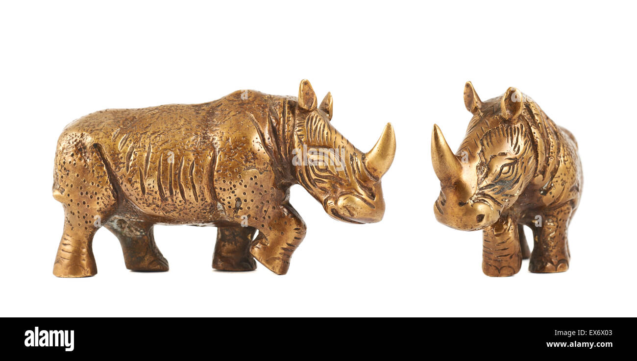 Rhinoceros rhino sculpture isolated Stock Photo - Alamy