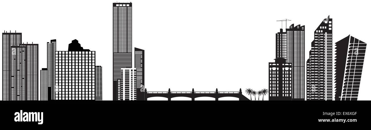 city of skyline miami Stock Vector Image & Art - Alamy
