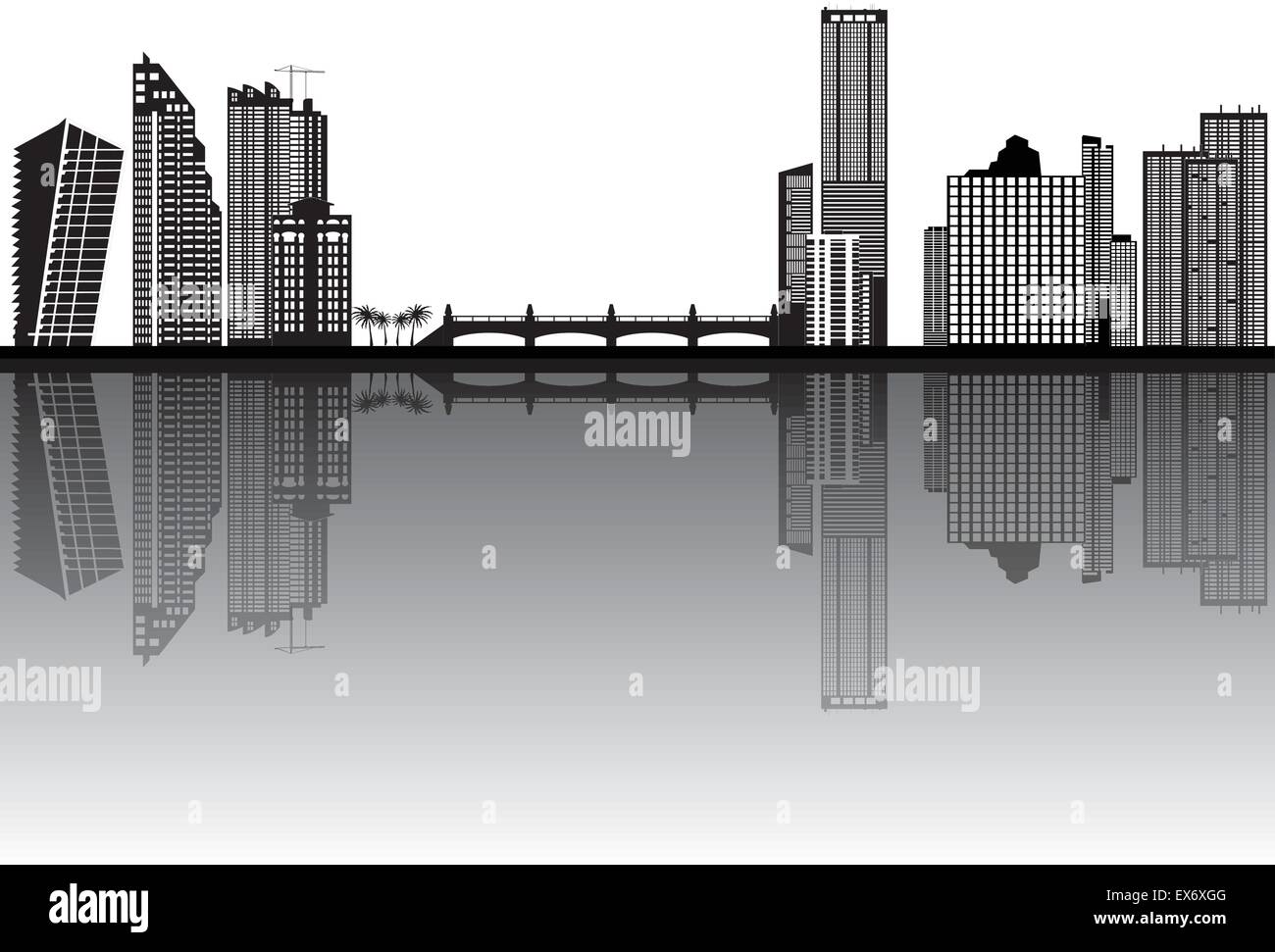 Miami skyline drawing hi-res stock photography and images - Alamy