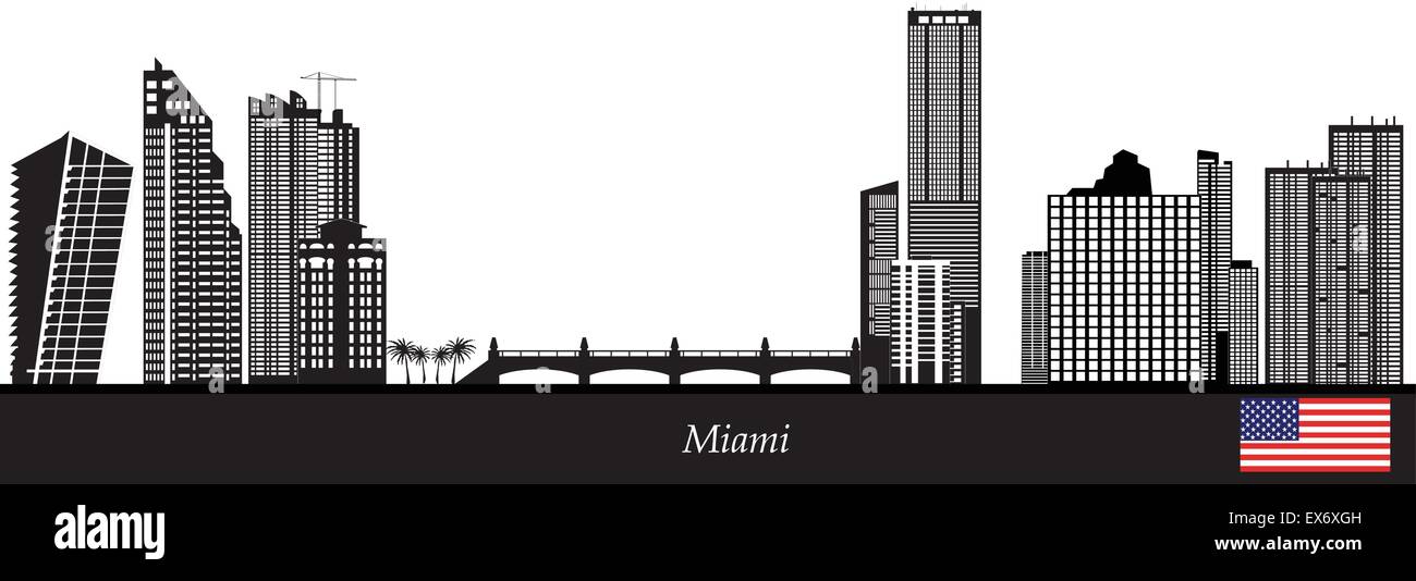 Miami skyline drawing hi-res stock photography and images - Alamy