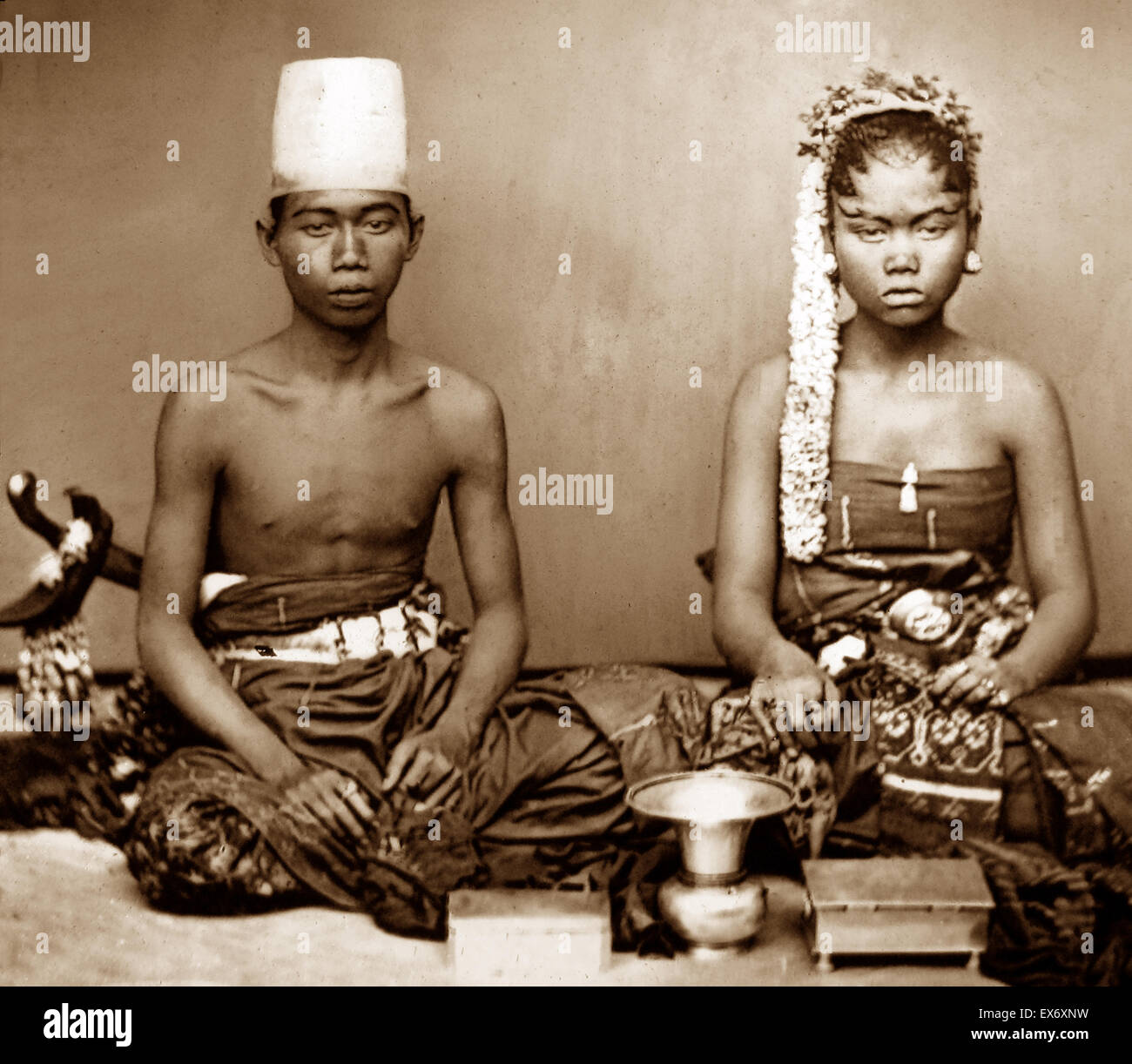 Javanese Bride and Bridegroom - pre-1900 Stock Photo - Alamy