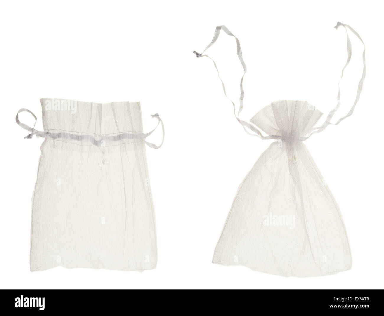 White drawstring bag packaging isolated Stock Photo - Alamy