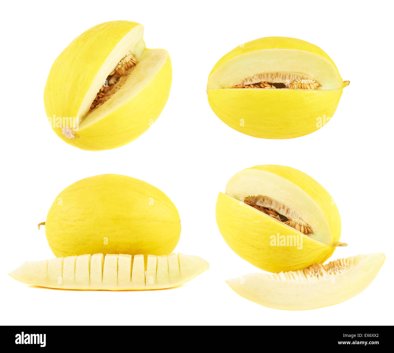 Yellow melon set isolated Stock Photo - Alamy